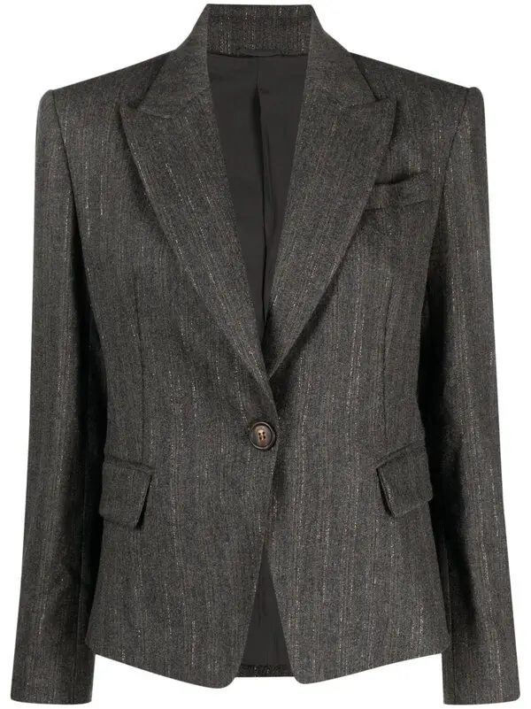 Brunello Cucinelli Single-breasted Blazer - Grey