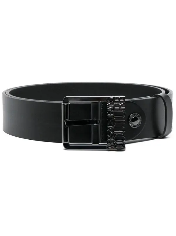 Versace Logo-plaque Buckle Belt - Black