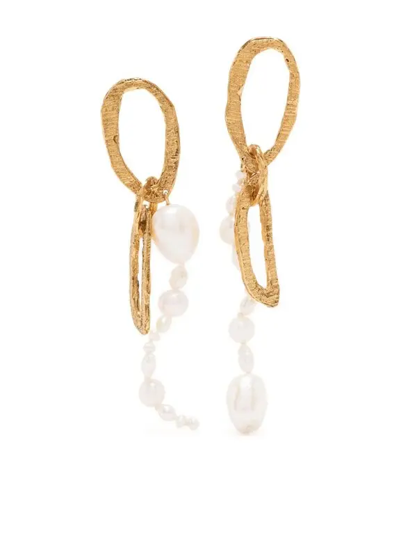 LOVENESS LEE Aris Pearl-embellished Drop Earrings - Gold