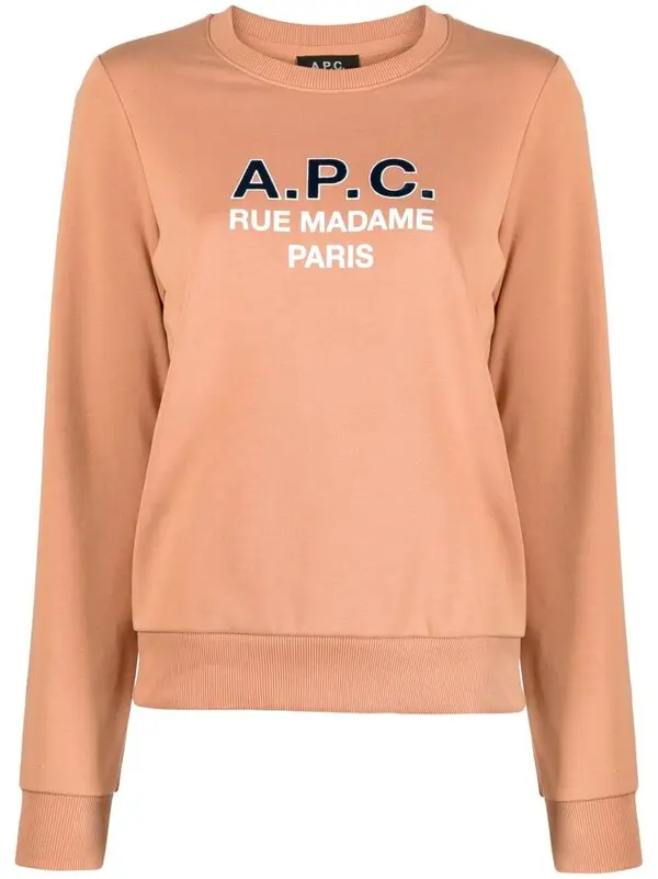 A.p.c. Madame Logo-print Cotton Sweatshirt - Pink