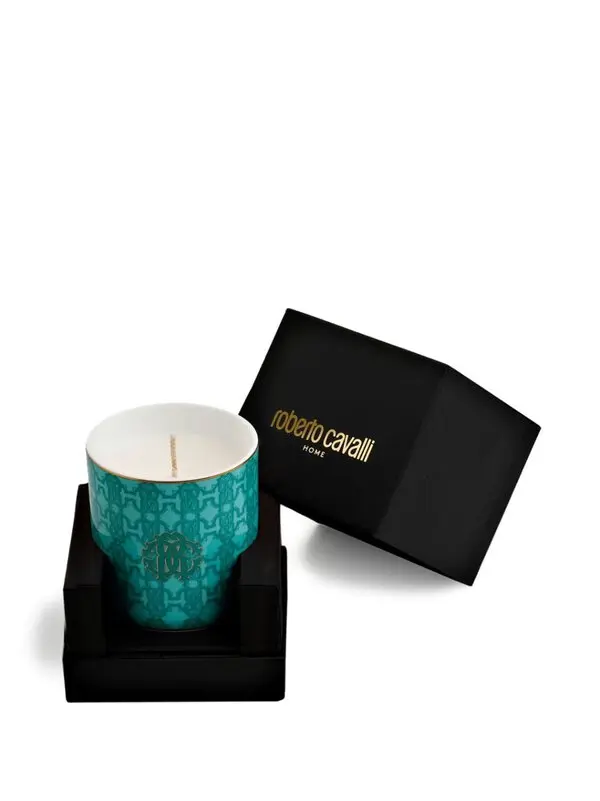Roberto Cavalli Turquoise Monogram Scented Candle