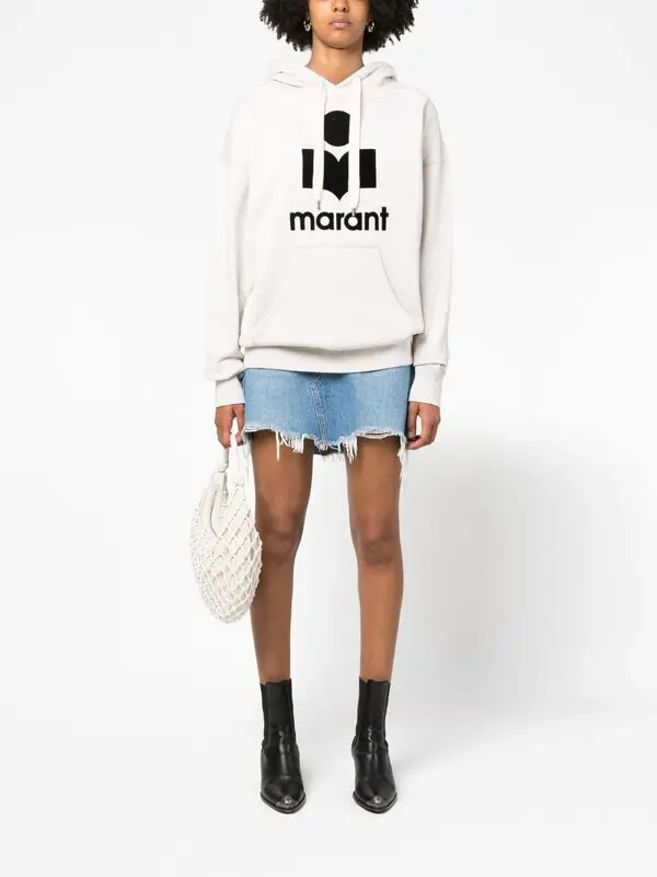 MARANT ETOILE Logo Print Cotton Blend Hoodie