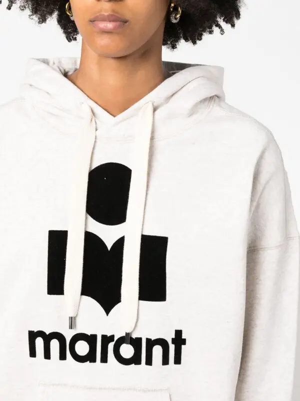 MARANT ETOILE Logo Print Cotton Blend Hoodie