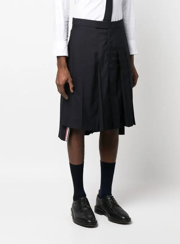 Thom Browne 4-bar Woollen Pleated Skirt
