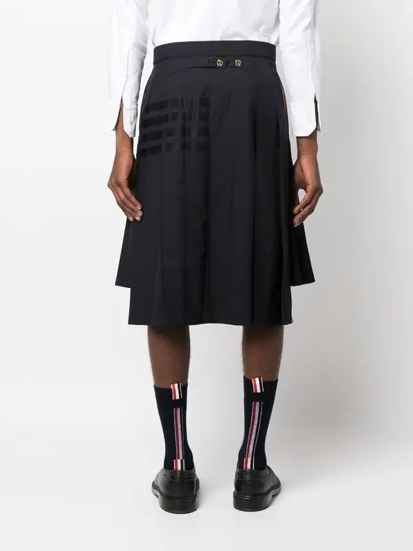 Thom Browne 4-bar Woollen Pleated Skirt