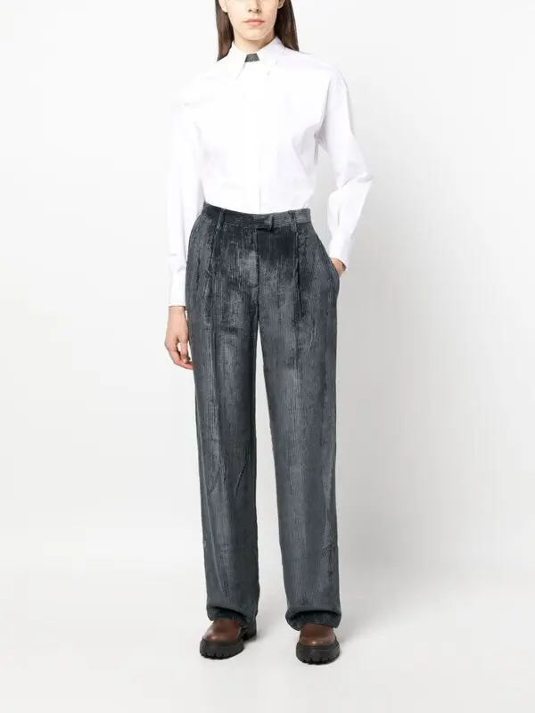 Brunello Cucinelli Corduroy Tapered Trousers - Blue