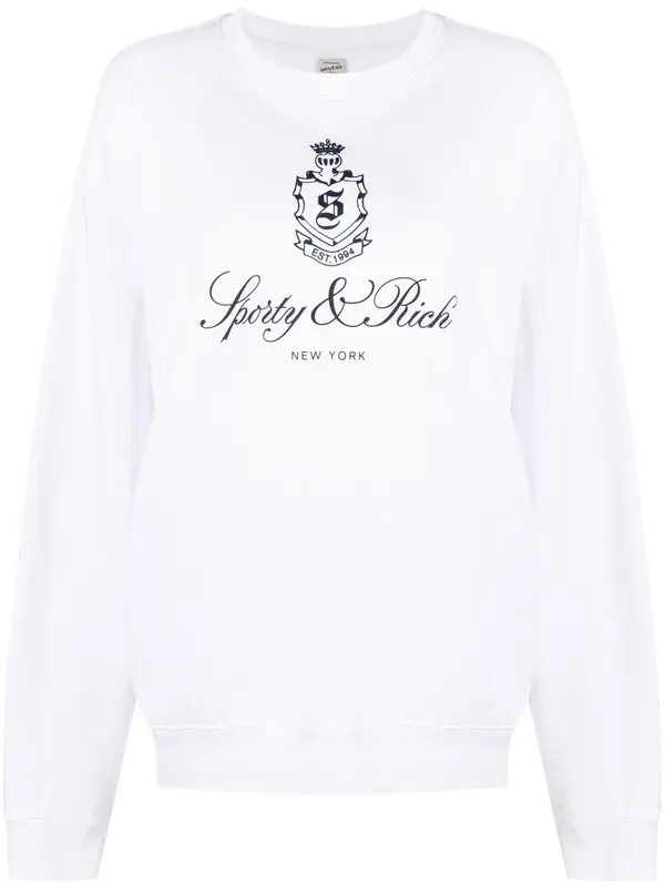 SPORTY & RICH Logo-print Sweatshirt - White