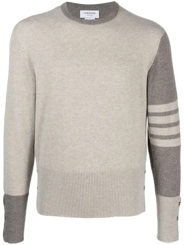 Thom Browne 4-bar Stripe Cashmere Jumper - Neutrals