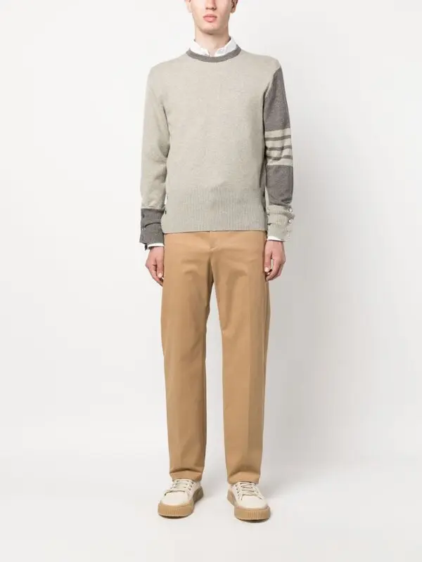 Thom Browne 4-bar Stripe Cashmere Jumper - Neutrals