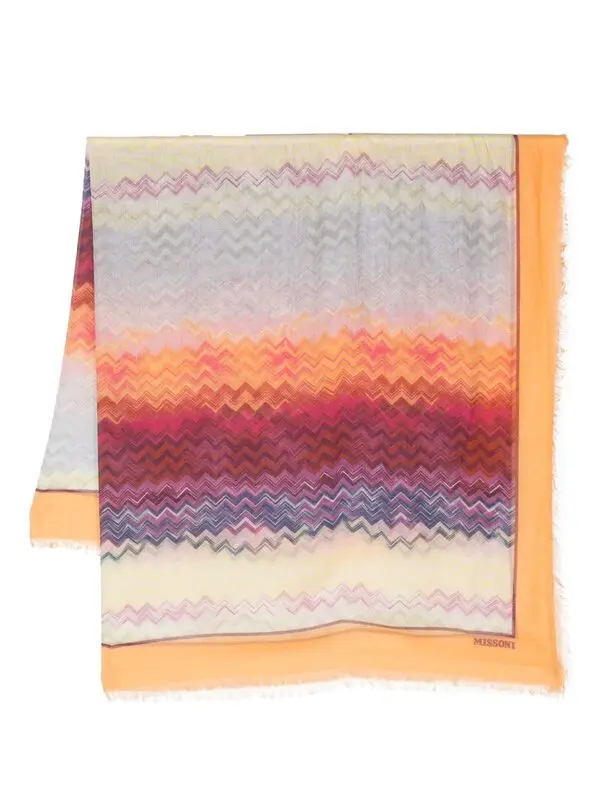 Missoni Zig-zag Print Scarf - Orange