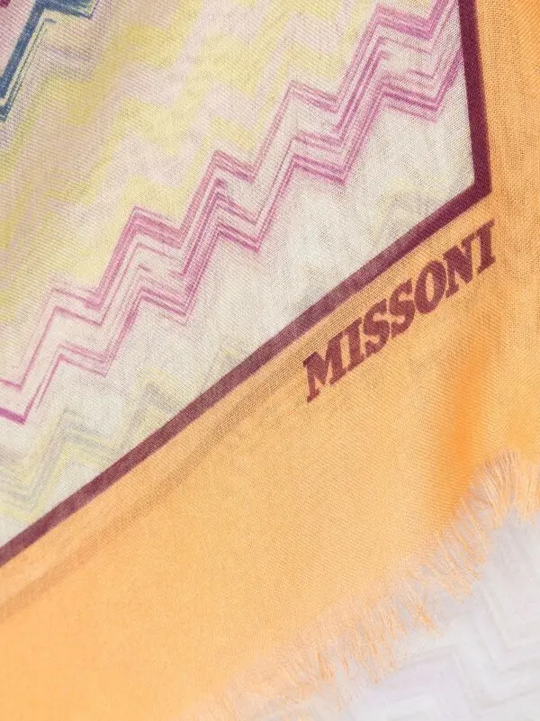 Missoni Zig-zag Print Scarf - Orange