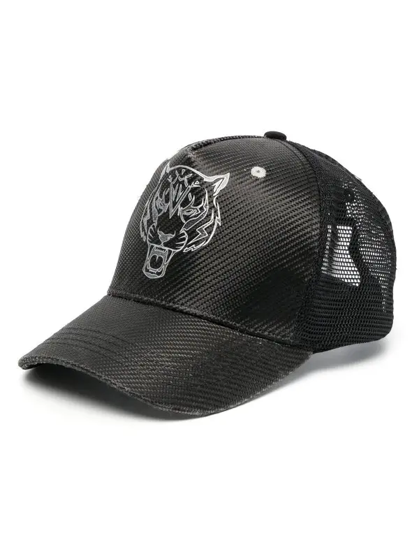 PLEIN SPORT Tiger Curved-peak Cap - Black