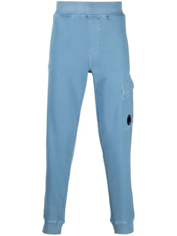 C.P. COMPANY Logo-plaque Cotton Track Pants - Blue