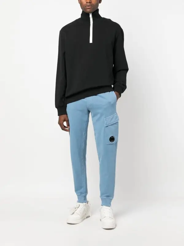 C.P. COMPANY Logo-plaque Cotton Track Pants - Blue