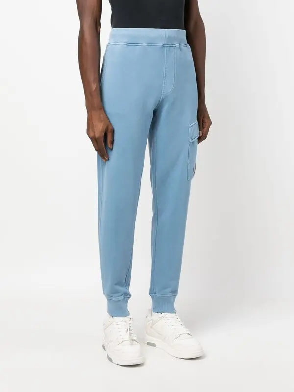 C.P. COMPANY Logo-plaque Cotton Track Pants - Blue