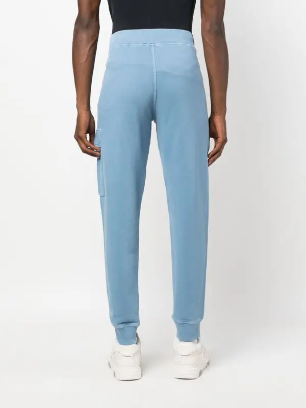 C.P. COMPANY Logo-plaque Cotton Track Pants - Blue