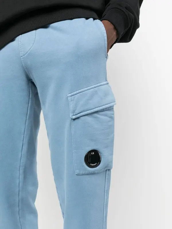 C.P. COMPANY Logo-plaque Cotton Track Pants - Blue