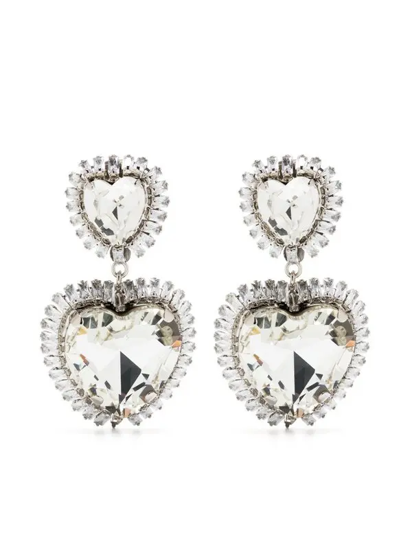 Alessandra Rich Crystal-embellished Drop Earrings - Silver