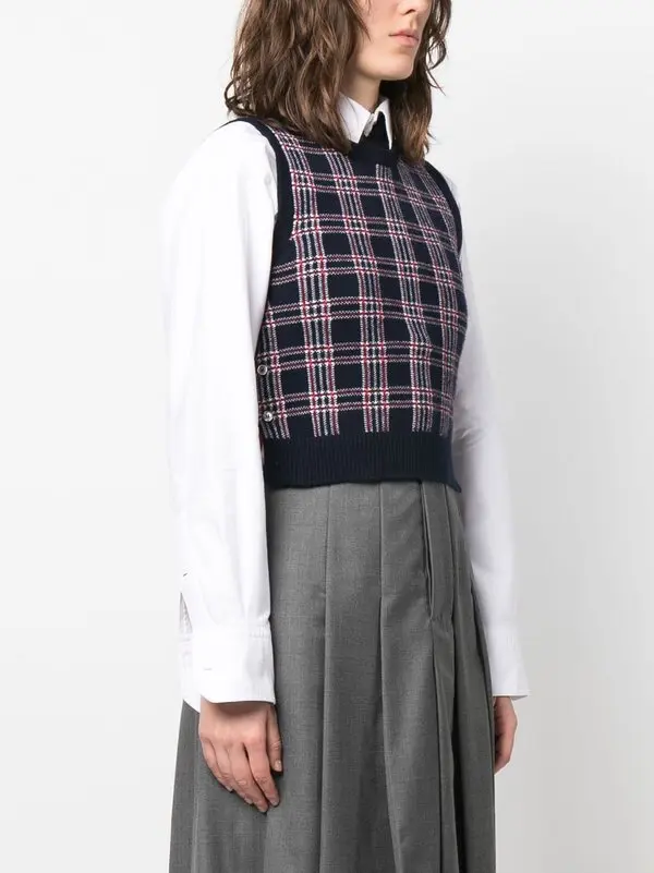 Thom Browne Cropped Crew-neck Shell Top