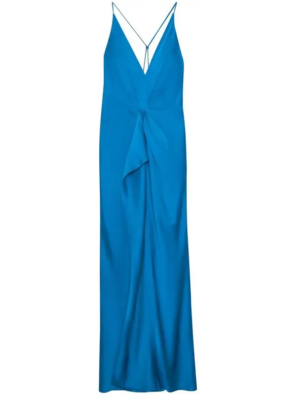 Simkhai Giana Draped Detail Sleeveless Maxi Dress - Blue