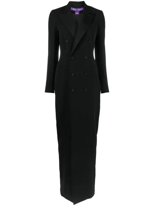 Ralph Lauren Double-breasted Suit Maxi Dress - Black