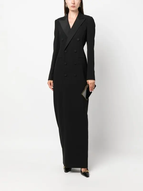 Ralph Lauren Double-Breasted Maxi Dress - Black | Editorialist