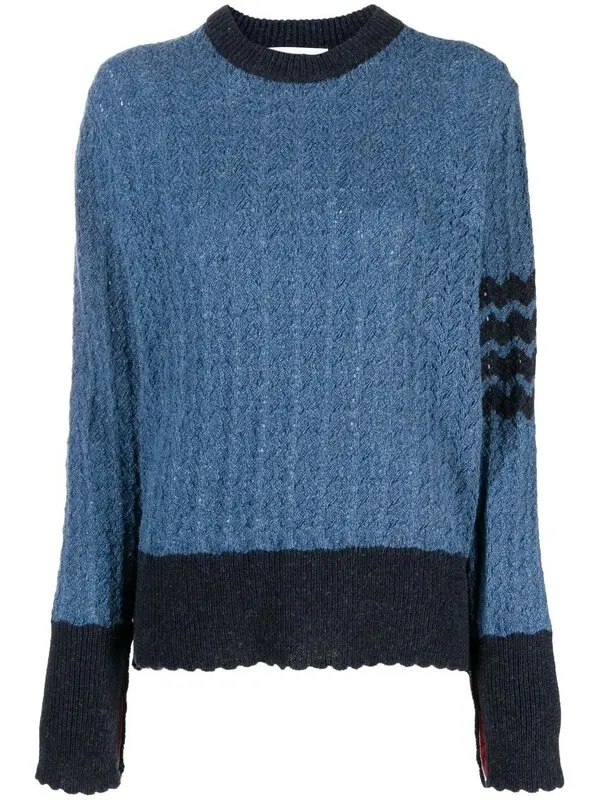 Thom Browne Cable-knit Pointelle Stitch Jumper