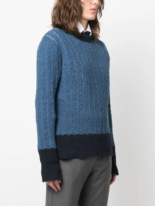Thom Browne Cable-knit Pointelle Stitch Jumper