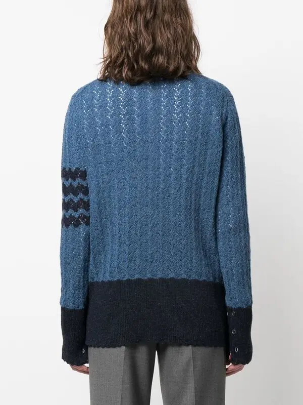 Thom Browne Cable-knit Pointelle Stitch Jumper