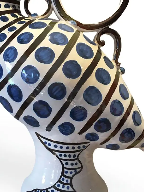 LES-OTTOMANS Animal Hand-painted Porcelain Vase - White