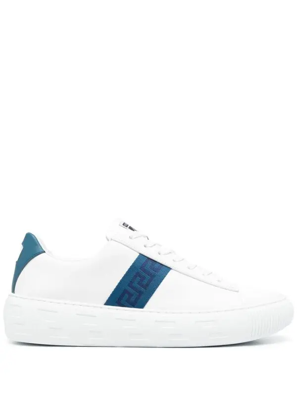 Versace Greca Stripe Low-top Sneakers - White