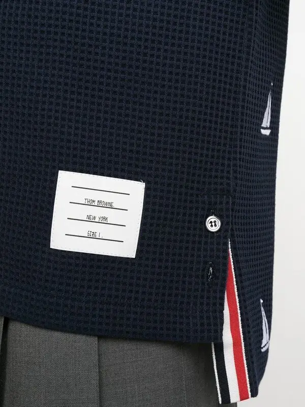 Thom Browne Textured Short-sleeve Polo Shirt