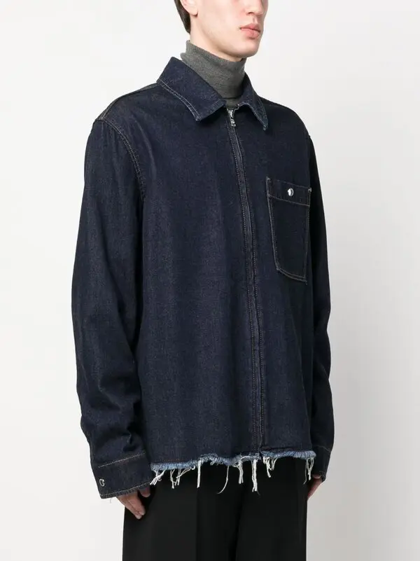 LANVIN Raw-cut Zip-up Denim Jacket