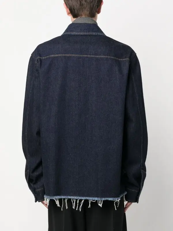 LANVIN Raw-cut Zip-up Denim Jacket
