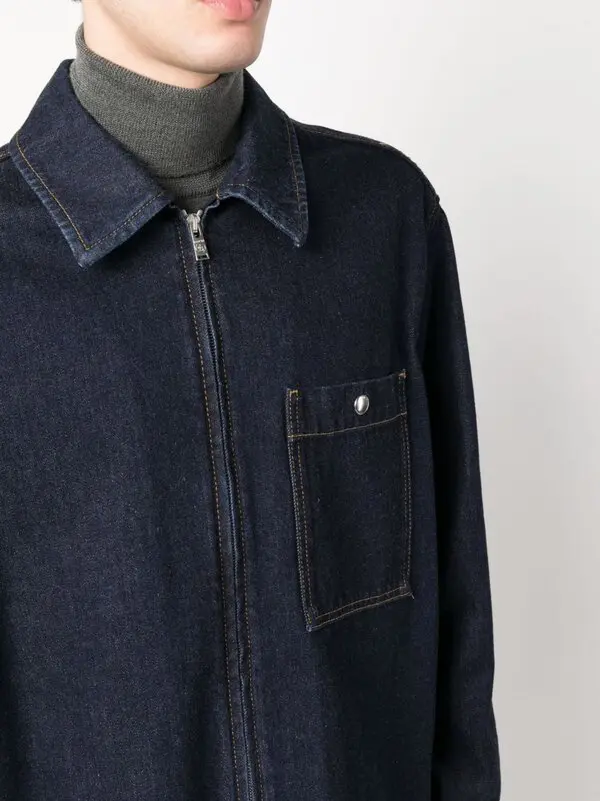 LANVIN Raw-cut Zip-up Denim Jacket