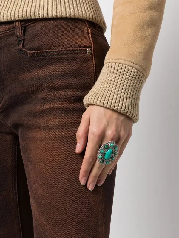 Roberto Cavalli Turquoise Stone Adjustable Ring