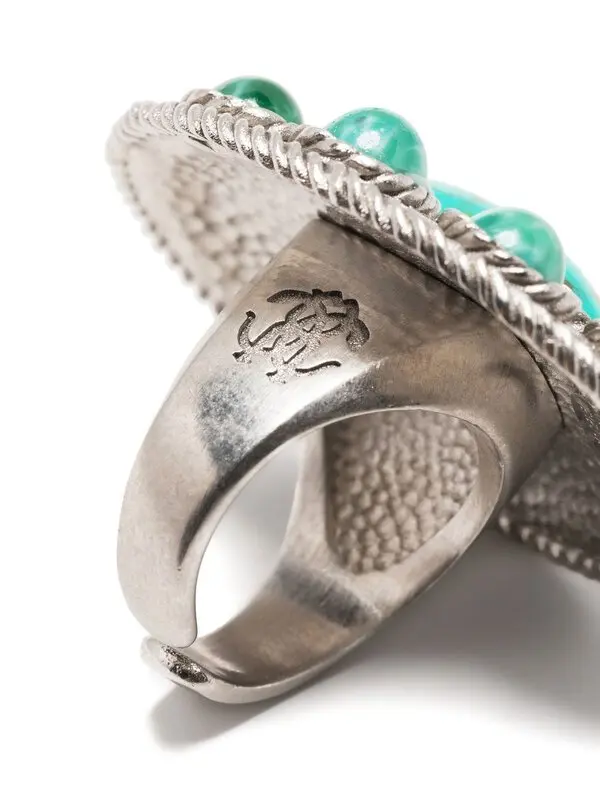Roberto Cavalli Turquoise Stone Adjustable Ring