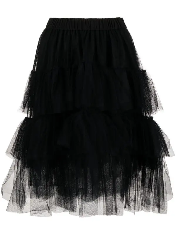 Simone Rocha Tiered Tulle Skirt - Black