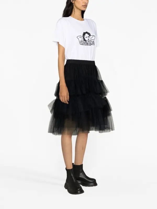 Simone Rocha Tiered Tulle Skirt - Black