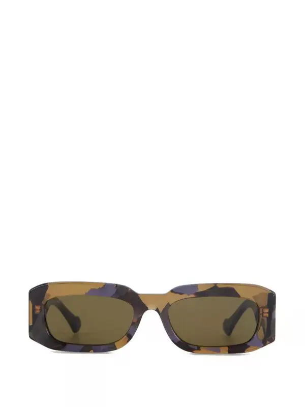 Gucci Graphic-print Rectangular Sunglasses - Brown