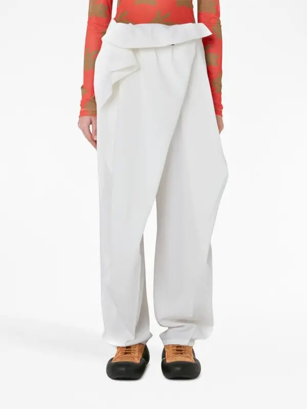 JW Anderson Folded-waist Straight Trousers - White