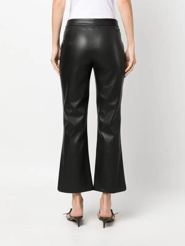 Liu Jo Faux-leather Flared Cropped Trousers