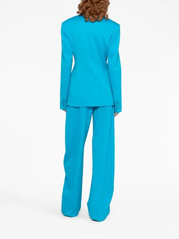 Attico Single-breasted Virgin Wool-blend Blazer - Blue