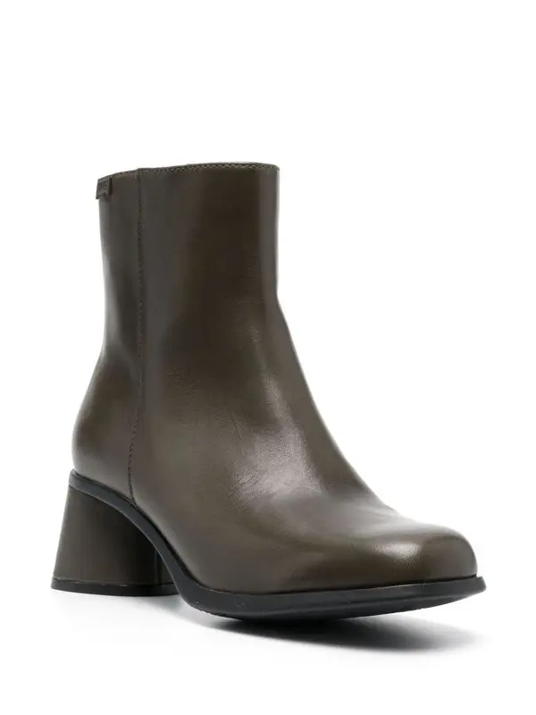 Camper Kiara Leather Ankle Boots - Green