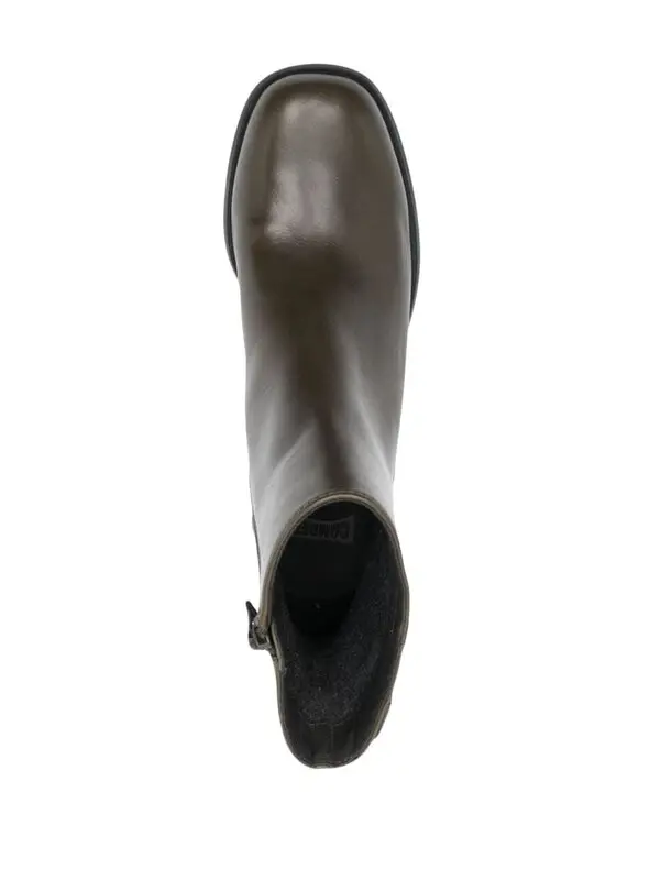 Camper Kiara Leather Ankle Boots - Green