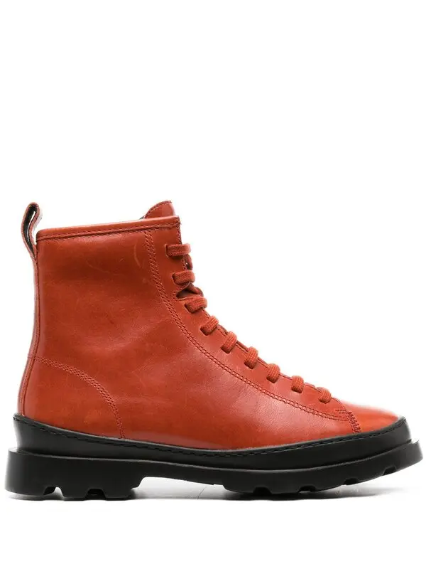 Camper Brutus Lace-up Ankle Boots - Orange