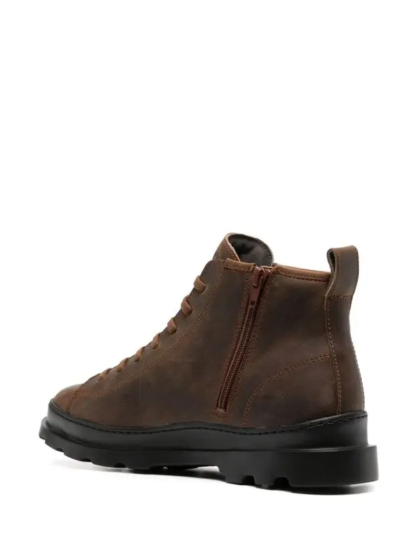 Camper Brutus Leather Ankle Boots - Brown