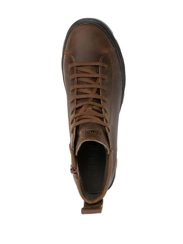 Camper Brutus Leather Ankle Boots - Brown