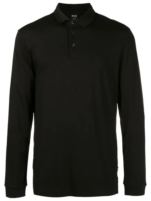 BOSS Long-sleeved Polo Shirt - Black