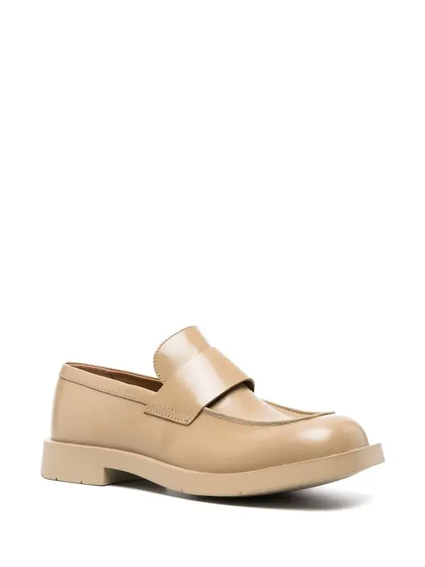 Camper Square-toe Leather Loafers - Neutrals